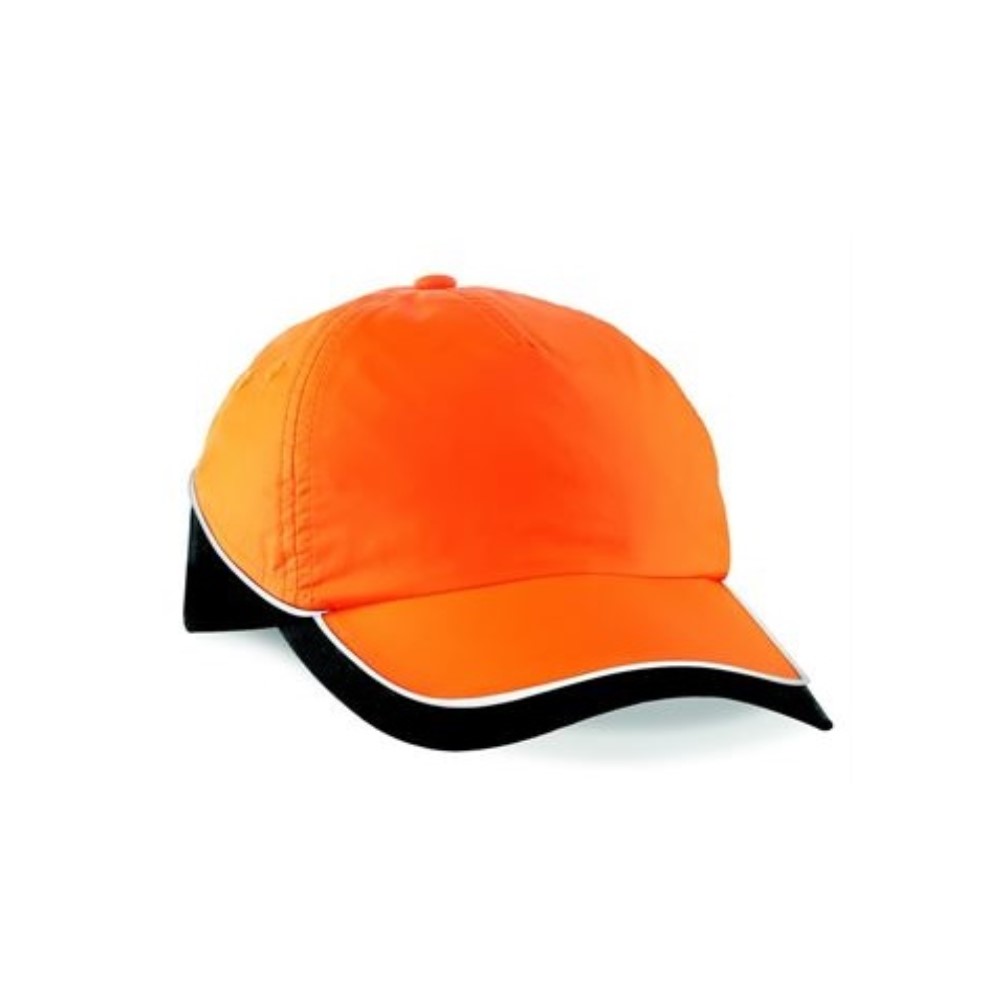 Orange High Viz Baseball Cap Beechfield B135 - redoakdirect.com