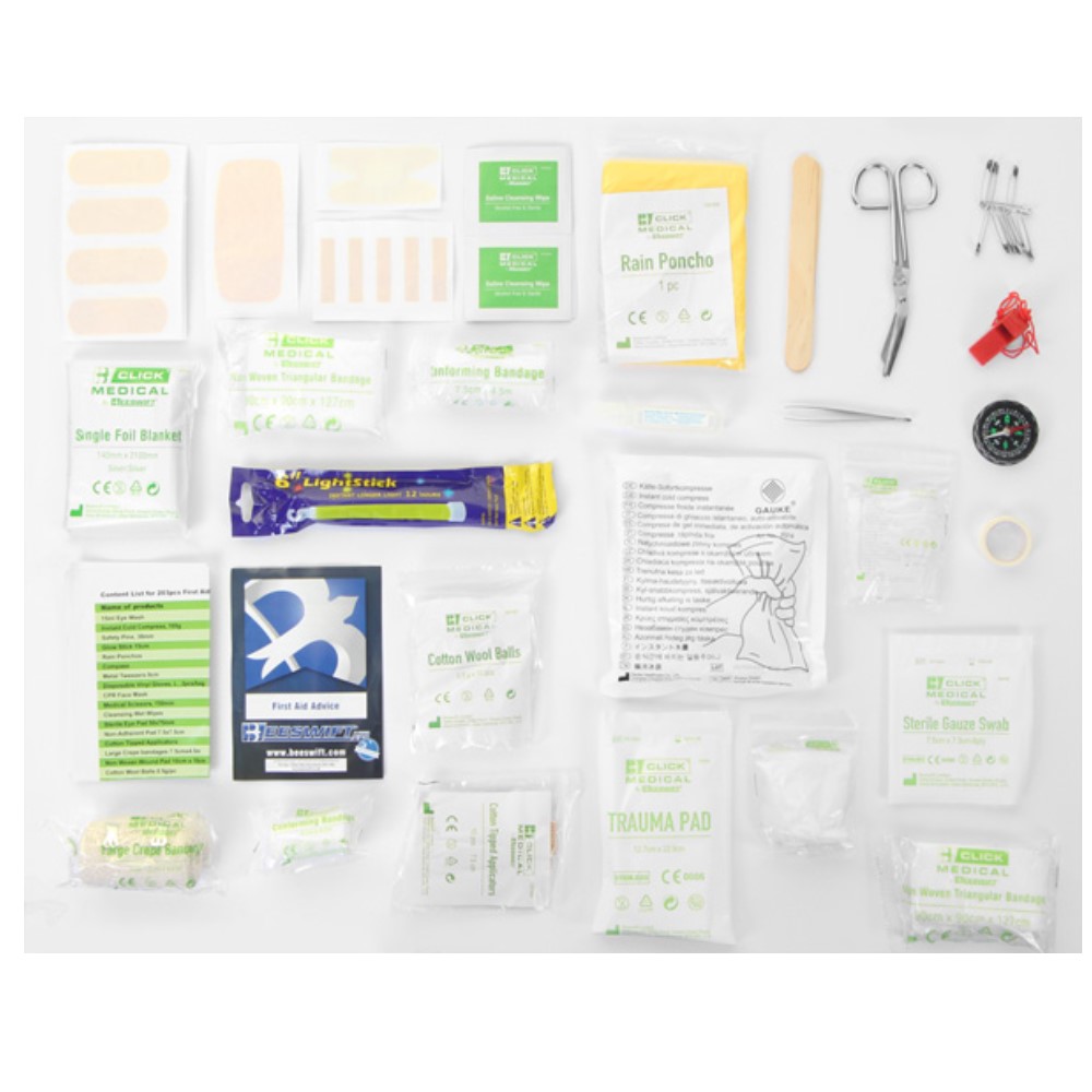 Click Medical 203pc First Aid Kit In Bag - redoakdirect.com