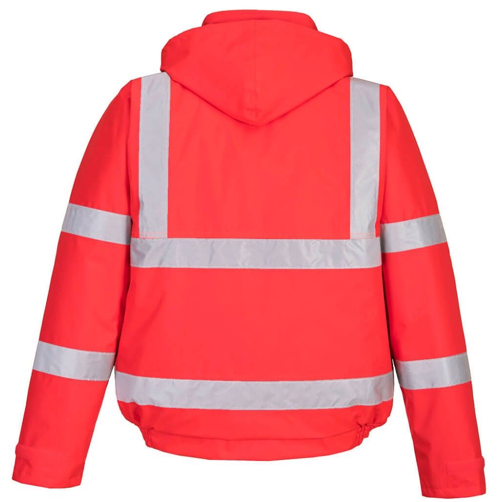 High Visibility Contractor Red Waterproof Bomber Jacket EN471 ...