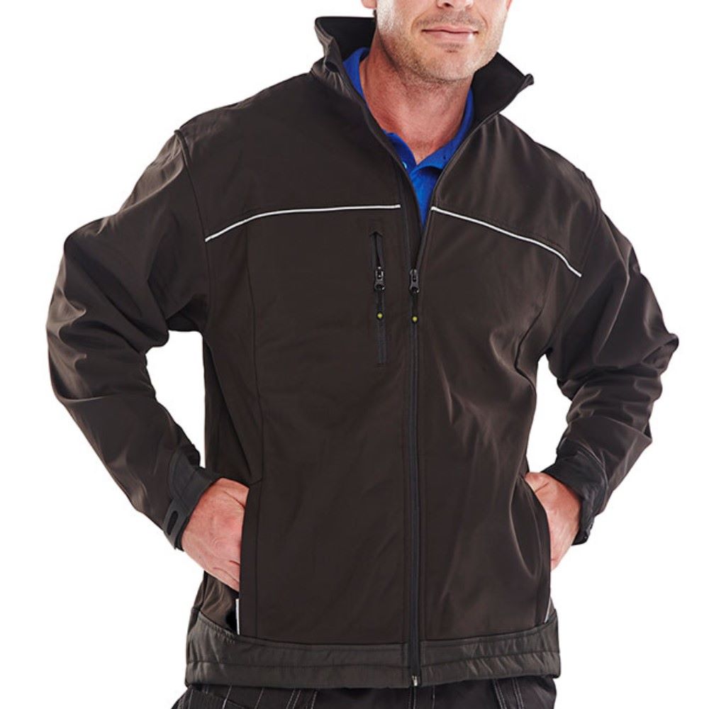 Premium Soft Shell Jacket With Reflective Piping - Free Printing Offer ...